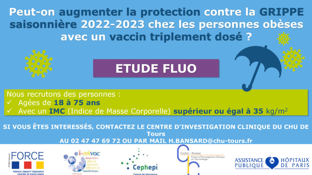 [Recherche] - étude FLUO : Le CIC cherche des volontaires - CHRU de Tours