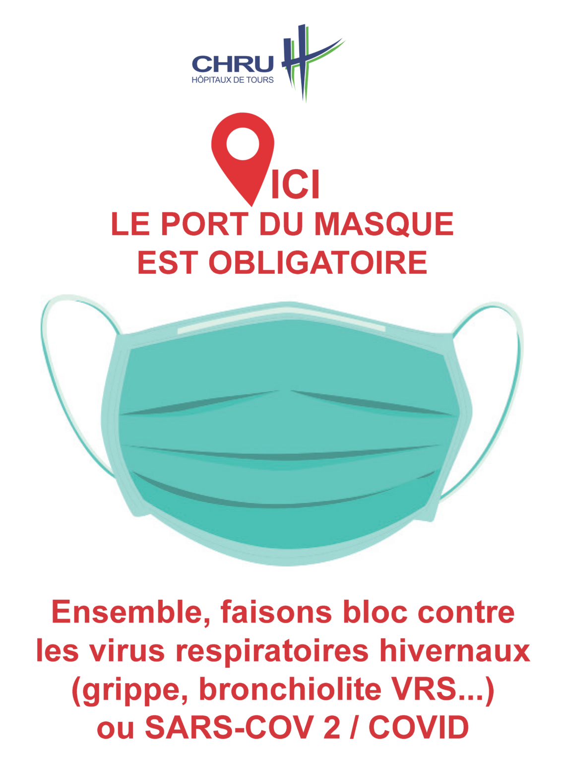 PORT DU MASQUE, LES CONSIGNES EVOLUENT - CHRU de Tours